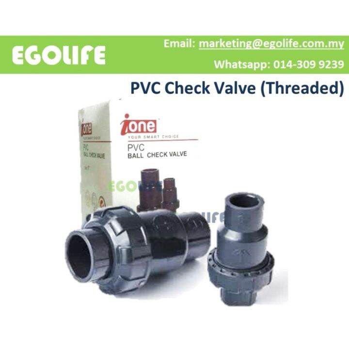 1pcs 1 1/2inch i-One PVC Ball Check Valve Threaded | Lazada