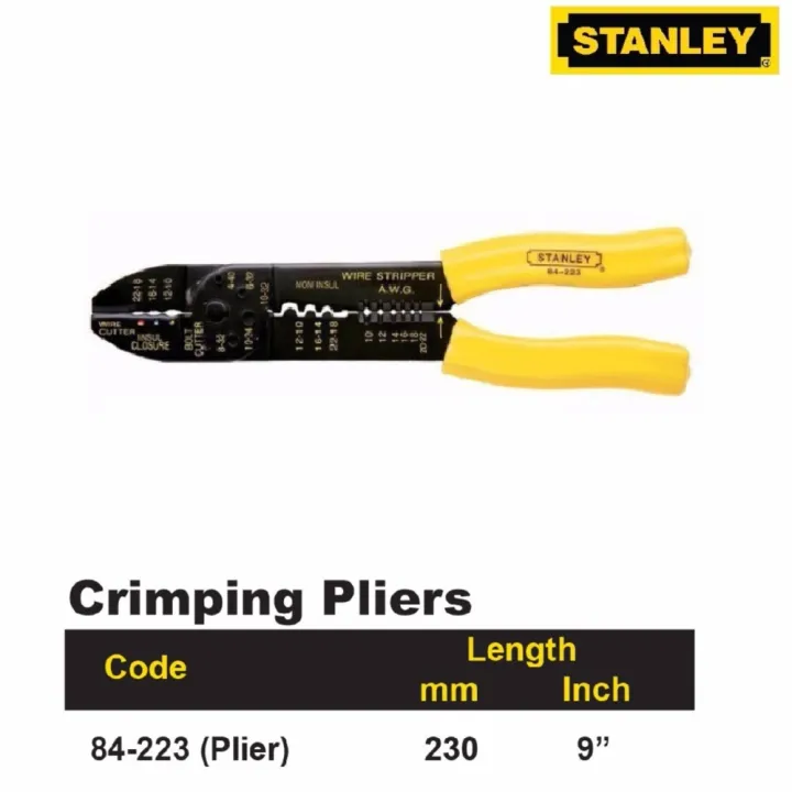 Stanley Crimping Pliers (Plier) - Yellow [ GEOLASER ] | Lazada