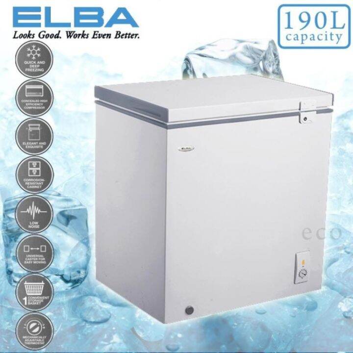 ELBA CHEST FREEZER EF-E1915(GR) 190L | Lazada