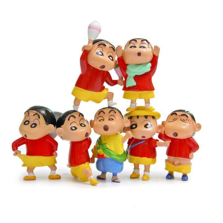 5-6cm 7 IN 1 Shin Chan Figurine set / cake Topper Toys for boys | Lazada