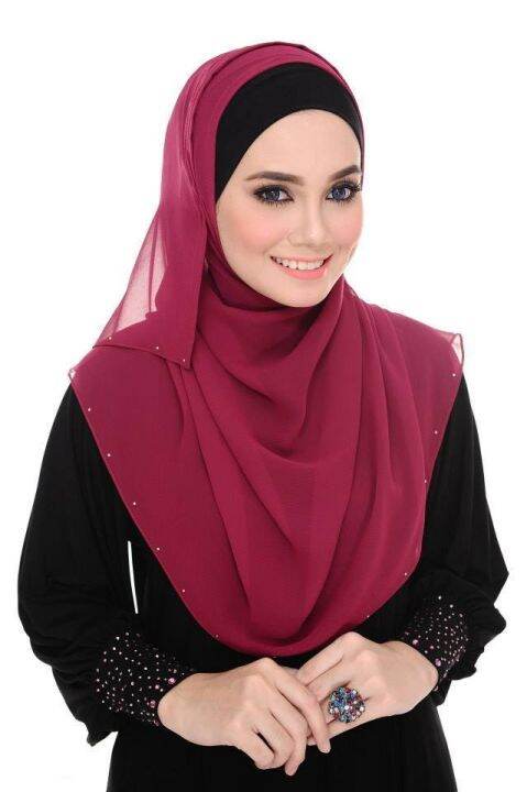 Lanika Instant Shawl Maroon | Lazada