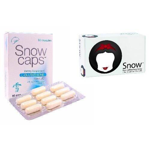Snow Caps L-Glutathione and Snow Skin Whitening Soap 135g Set | Lazada PH