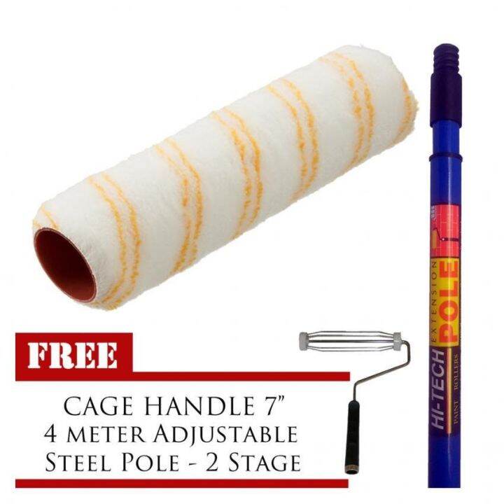 Hitech 7" Polyamide Roller with Free Cage Handle and 4m Steel 2 Stage ...