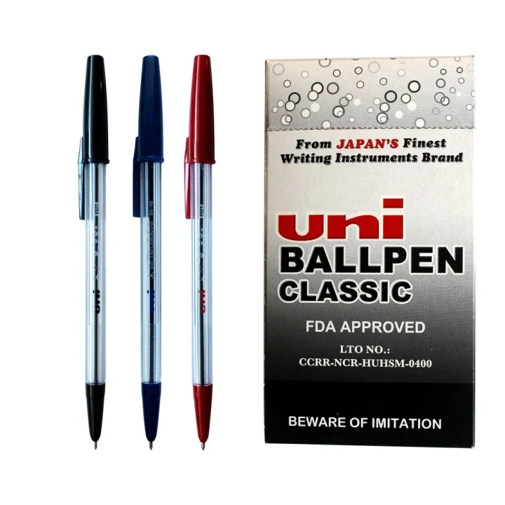 Uni Ballpen Classic (Blue/Black/Red) Pack of 50 | Lazada PH