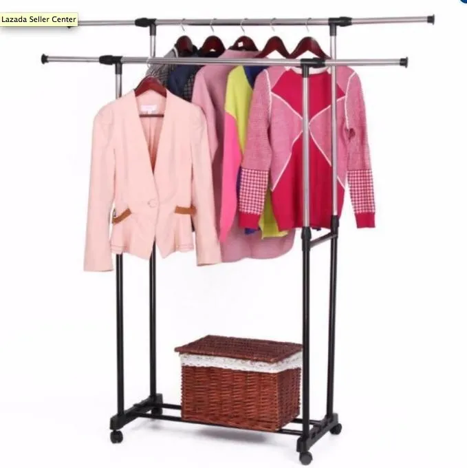 New Adjustable Double Pole Clothes Rack | Lazada PH