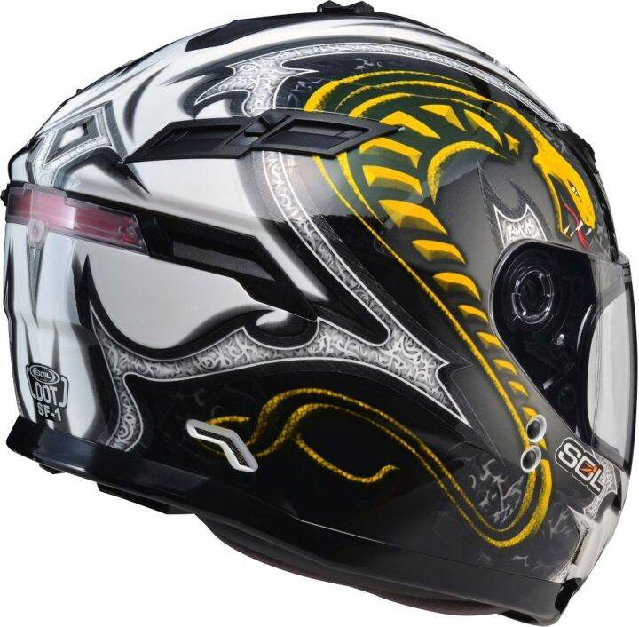 SOL FullFace SF-1 Cobra Motorcycle Helmet (White/Yellow) | Lazada PH