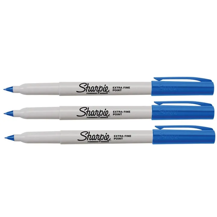 Sharpie Permanent Marker Extra Fine Point Blue Set of 3 | Lazada PH
