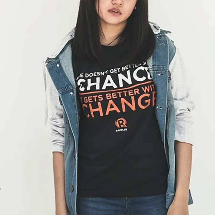 Rappler Xchange Life Gets Better With Change Cotton T-Shirt (Black ...