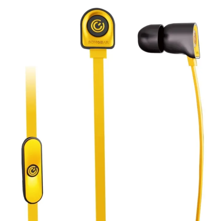 SonicGear NeoPlug Nozz Earset with Mic Yellow | Lazada PH