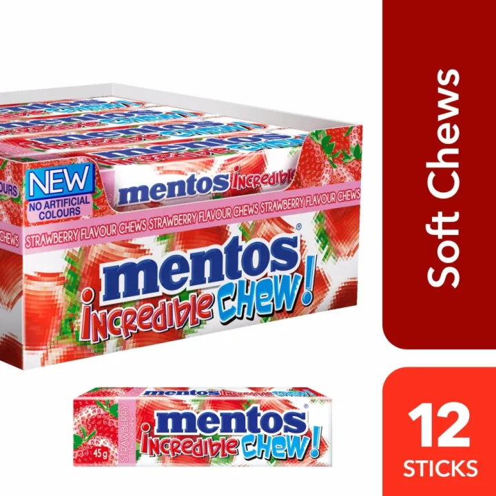 Mentos Incredible Chew Strawberry | Lazada PH