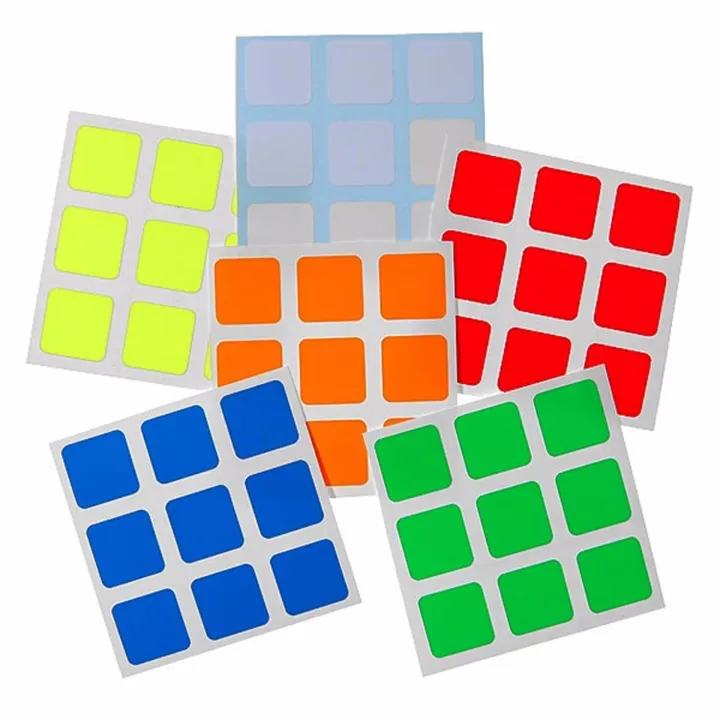 YJ Stickers Replacement Sticker Set for 3x3 Sticker Rubik's Cube ...