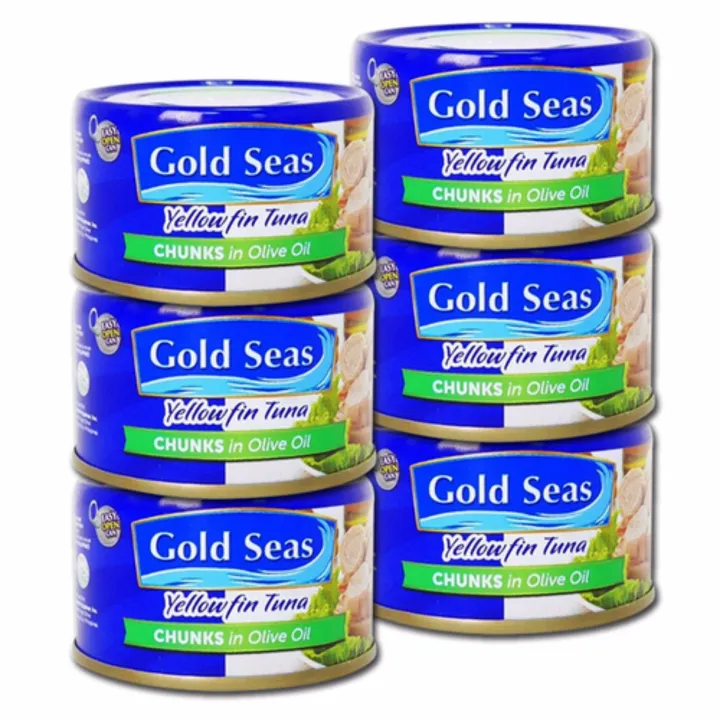 Gold Seas Yellowfin Tuna Chunks in Olive Oil 6 Pack (185g per can ...