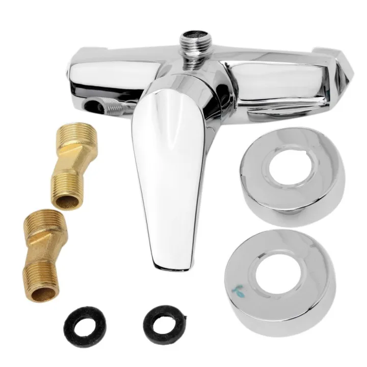 Single Hole Wall Mount Shower Head Bath Faucet Valve Mixer Tap Bathroom ...