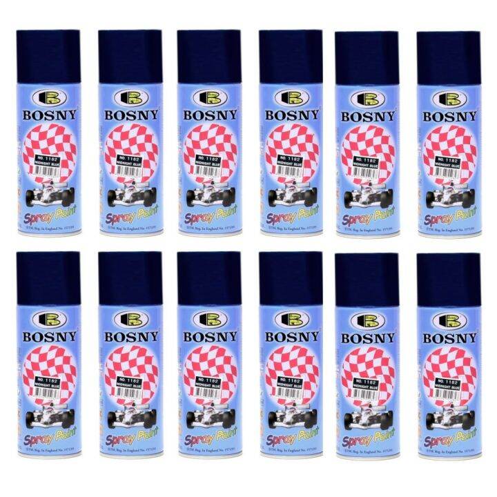 Bosny Metallic Color Spray Paint No. 1182 Midnight Blue 1 Box X 12 cans ...