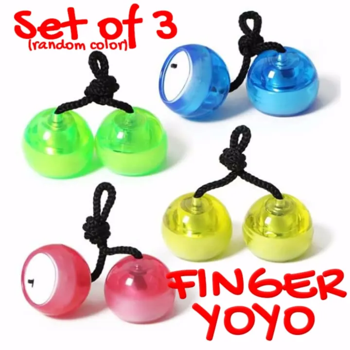 King's Finger Yoyo Thumb Chucks with LED Light Tricks Finger Yoyo Set ...
