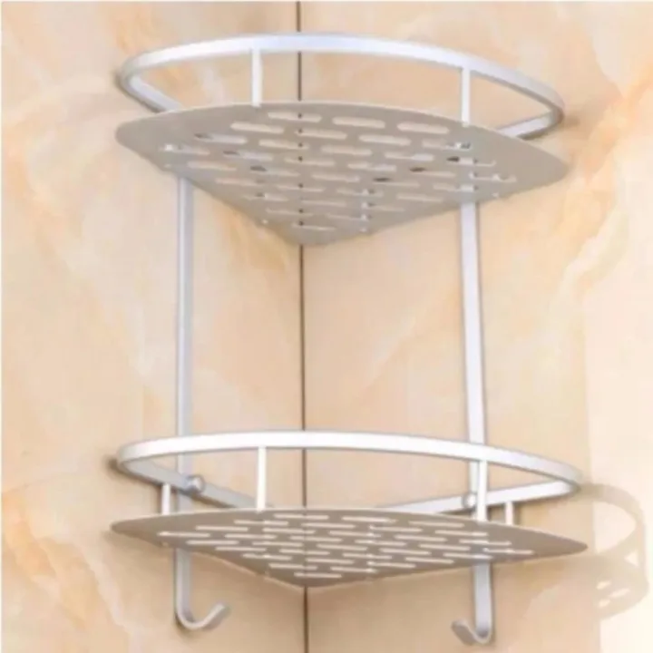 2 Tier Shower Bathroom Corner Shelves Storage Organizer | Lazada PH