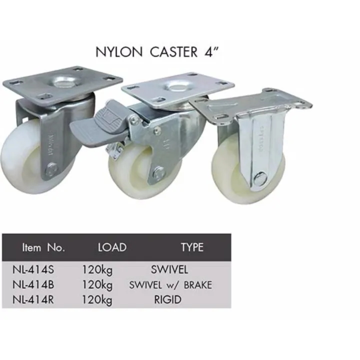 Creston Nylon Wheel Caster SWIVEL (4" x 1.25") | Lazada PH