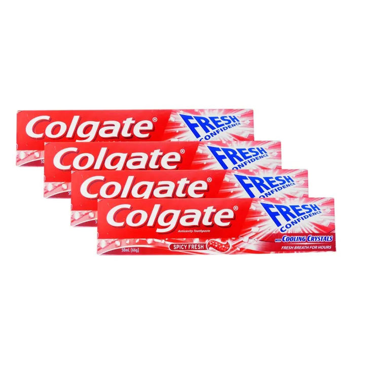 Red Colgate Anticavity Fresh Confidence w/ Cooling Crystals Spicy Fresh ...