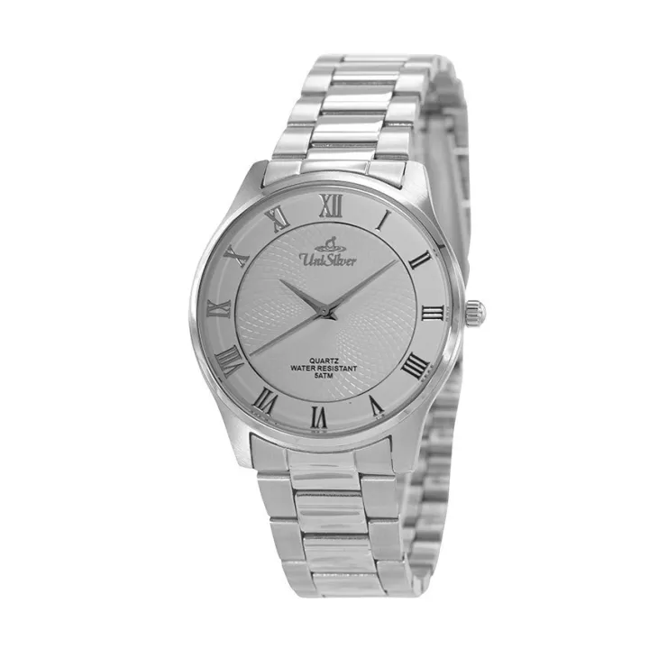 UniSilver TIME Classica Men's Pair Stainless Steel White Watch KW2160 ...