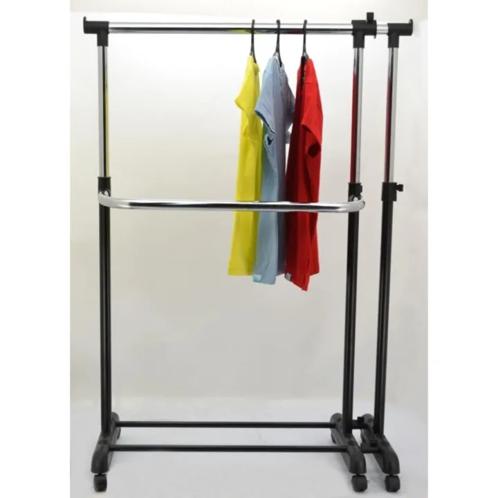 Home Innovative Garment Rack Extended Single in Black with Silver 208 ...