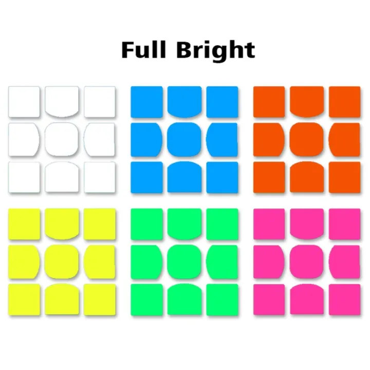 Full Bright Vinyl Z-Stickers Sticker Replacement Set for Rubik's ...