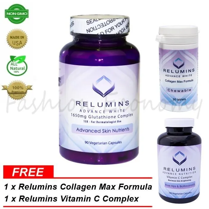 Relumins Advance White 1650mg Glutathione Complex 15X DERMATOLOGIST ...