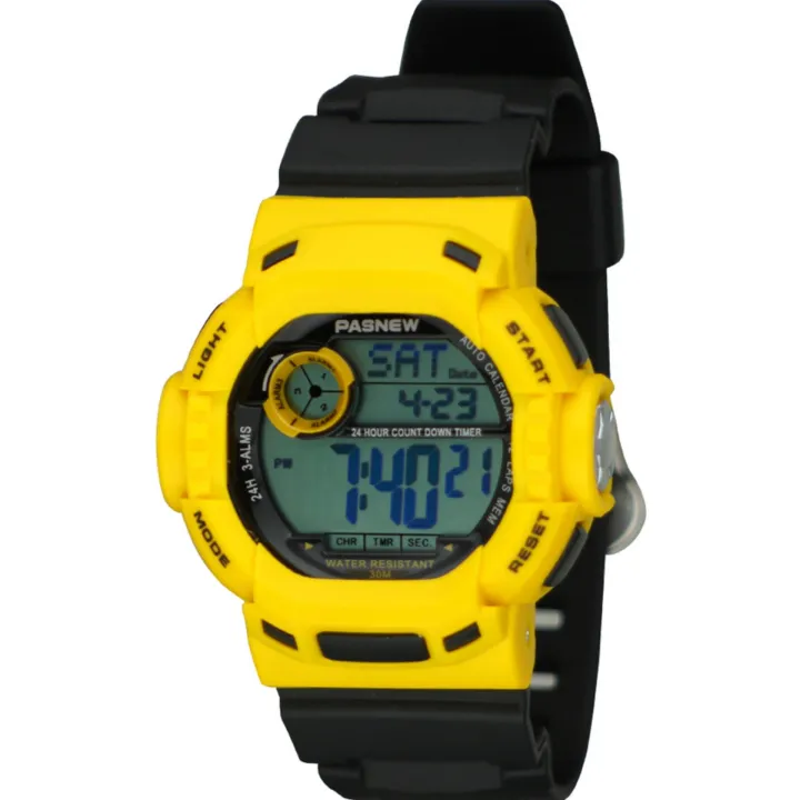 Pasnew Men's Yellow/Black PVC Plastic Strap Watch | Lazada PH