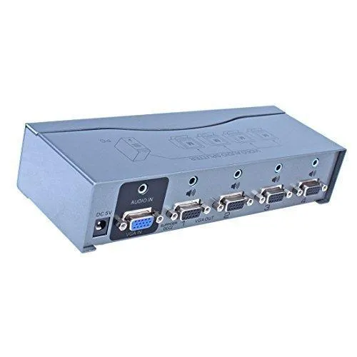 Dtech 1 In 4 Out Vga Splitter Distribution Box With Audio 500 Mhz ...