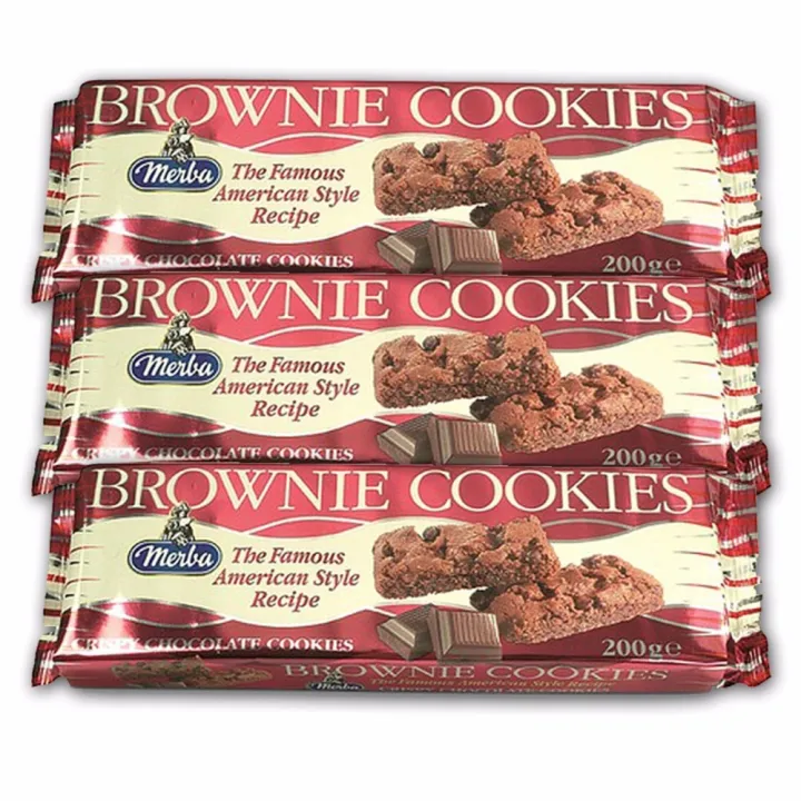 Merba Brownie Cookies Crispy Chocolate Cookies 3 Pack (200g per pack ...