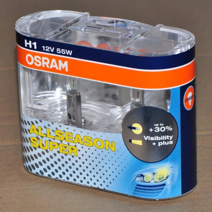 Osram ALLSEASON SUPER H1 Replacement Headlight /Foglight Bulb Pair ...