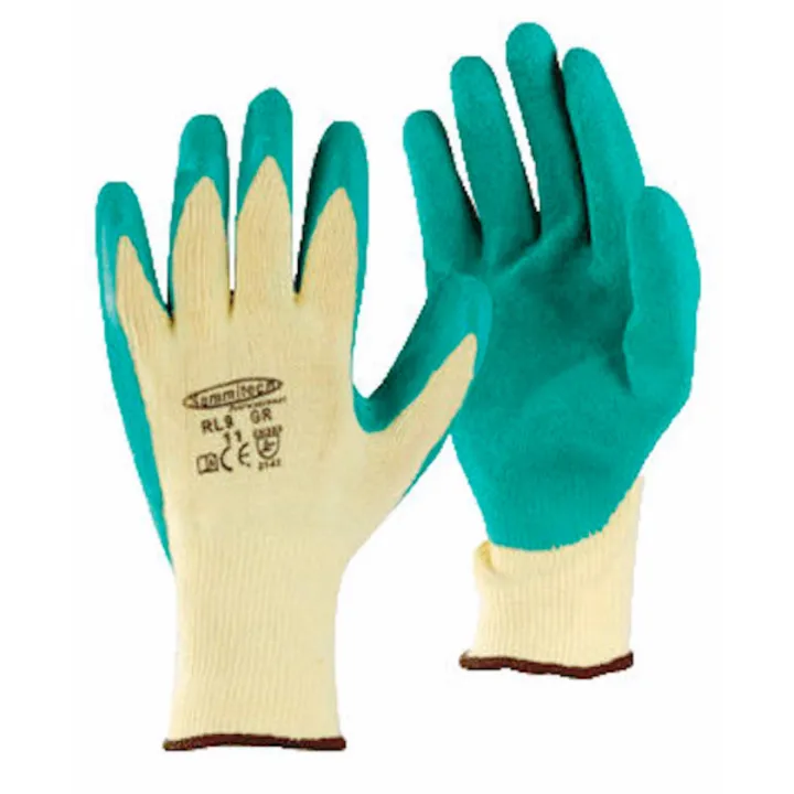 Summitech RL9-GR Safety Gloves Polyester Latex Chemical Protection for ...