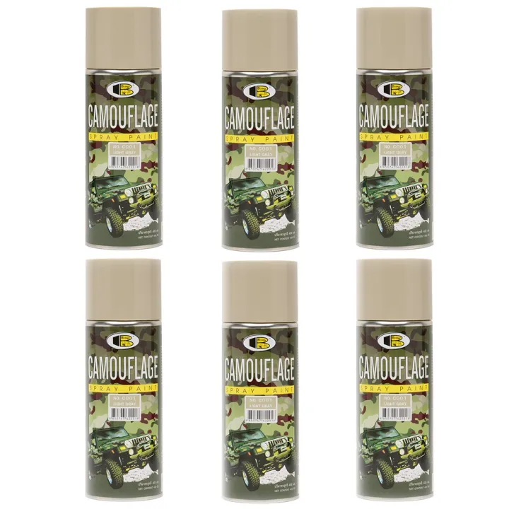 Bosny Spray Paint Camouflage No. C001 Light Grey in 1 Box of 6 Cans ...