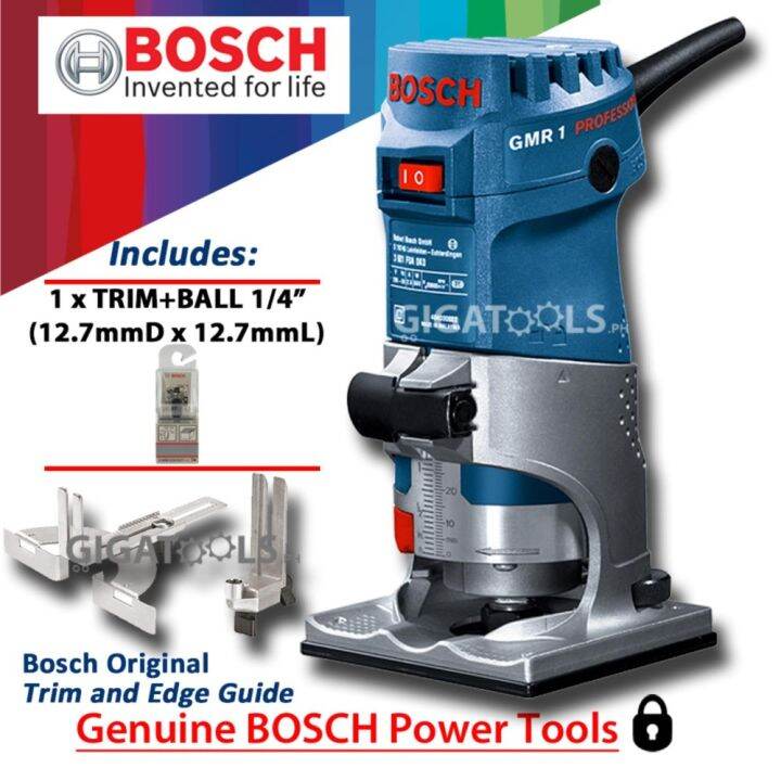 Bosch GMR 1 Professional Palm Router / Trimmer (550W) with Bosch 1/4 ...