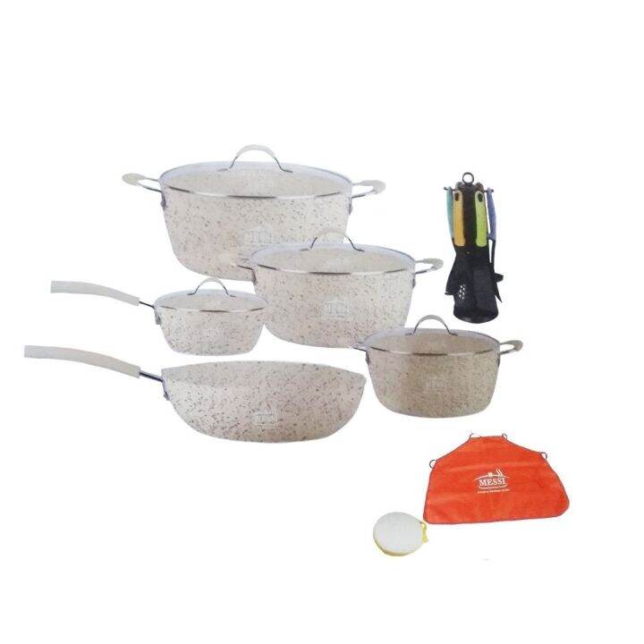Messi 18-piece Non-Stick Forged Cookware Set with Kitchen Utensils ...