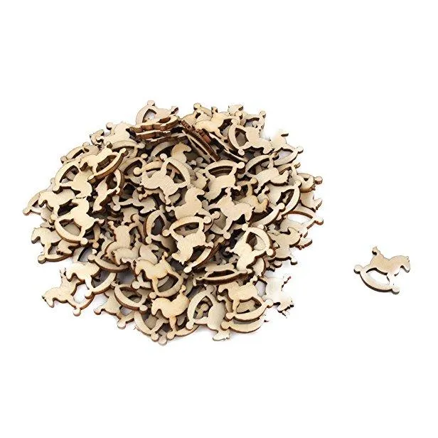 Uxcell 100 Pcs Wooden Horsewedding Table Scatter Decoration DIY Craft ...