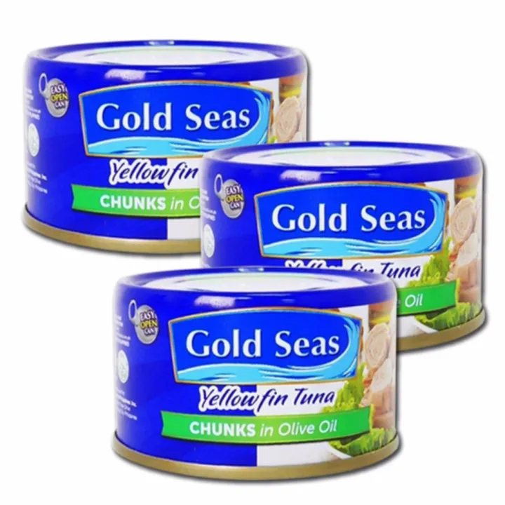 Gold Seas Yellowfin Tuna Chunks in Olive Oil 3 Pack (185g per can ...