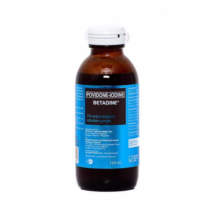 Betadine Povidone-Iodine 1% Oral Antiseptic Solution Gargle 120Ml ...