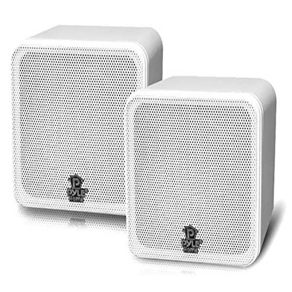 特価 Pyle Home 4” Mini Cube Bookshelf Speakers-Paper Cone Driver, 200 ...
