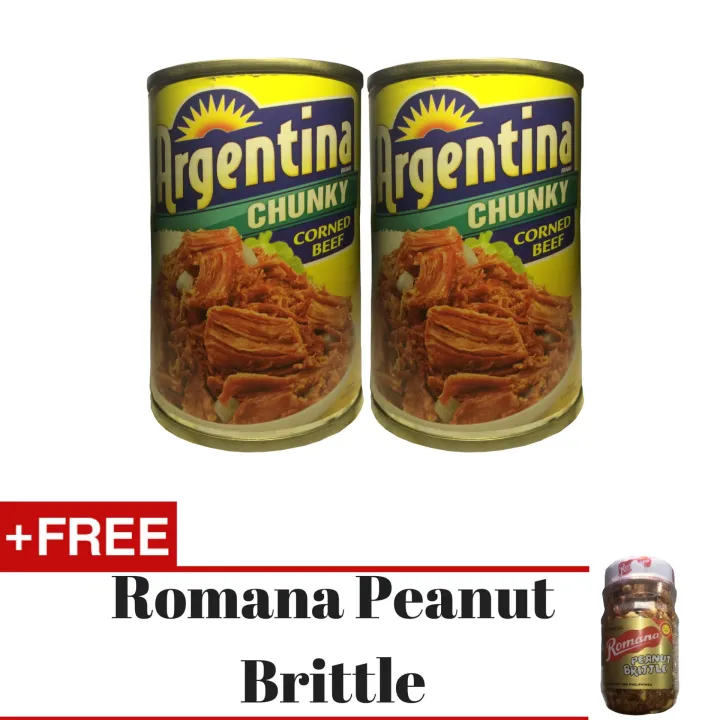 ARGENTINA CHUNKY CORNED BEEF 150 GRAMS (2 PCS) WITH FREE Romana Peanut ...