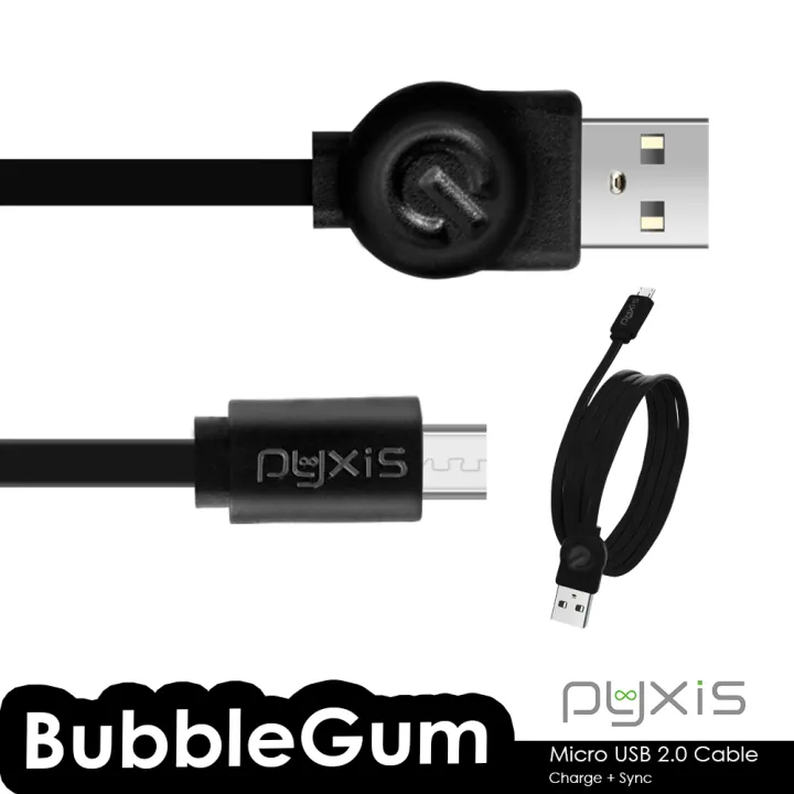 Pyxis 1m BubbleGum Series MicroUSB Cable (Black) | Lazada PH