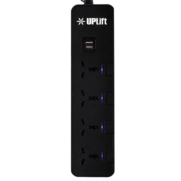 Uplift Power Shield 4-Universal Socket 2-USB Charging Port Power Strip ...