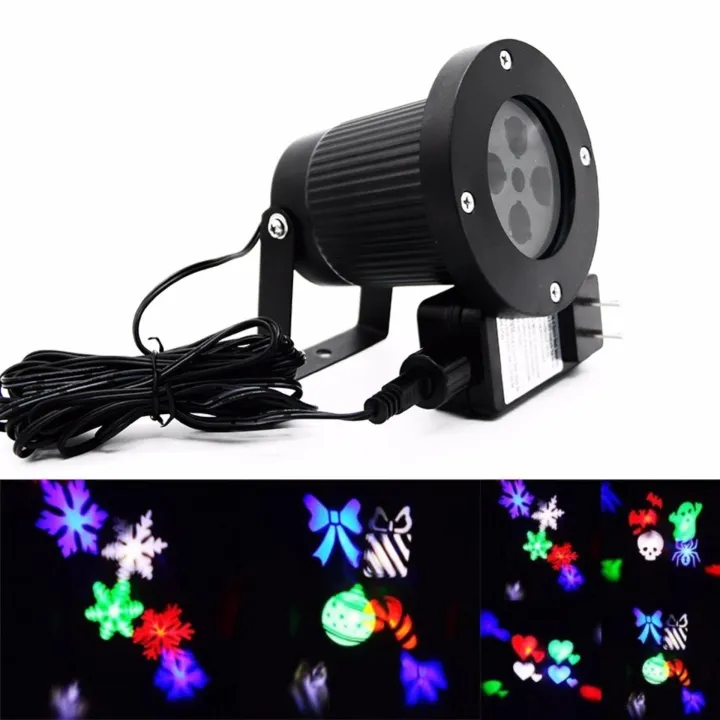 LST Xmas Snowflake Snow Sparkling LED Garden Christmas Laser Light ...