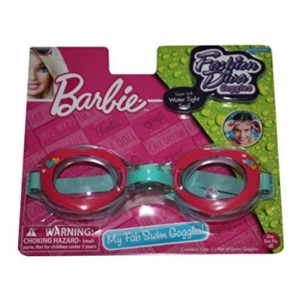 Mattel Barbie Fashion Diva Goggles Girl Swim Goggles Super Soft Water ...