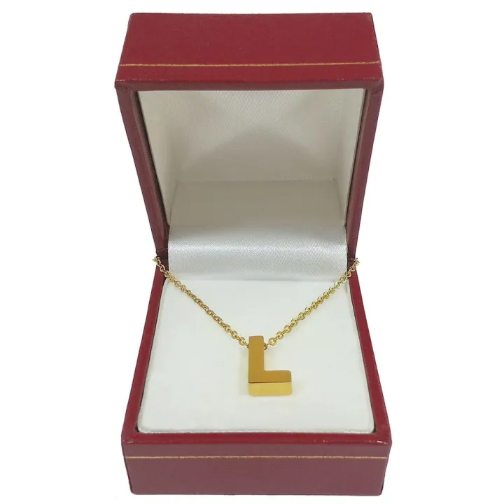 Alphabet Pendant Letter "L" Chain Necklace (Gold) | Lazada PH