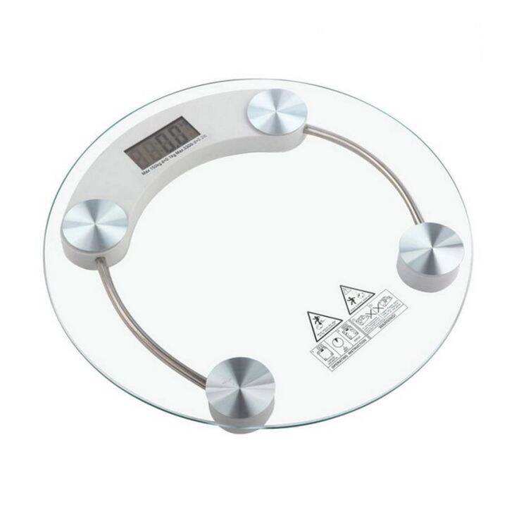 Digital Lcd Electronic Tempered Glass Bathroom Weighing Scale White