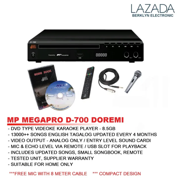 MP Megapro D-700 DoReMi Karaoke Player + DVD + Songbook + Remote + Mic ...
