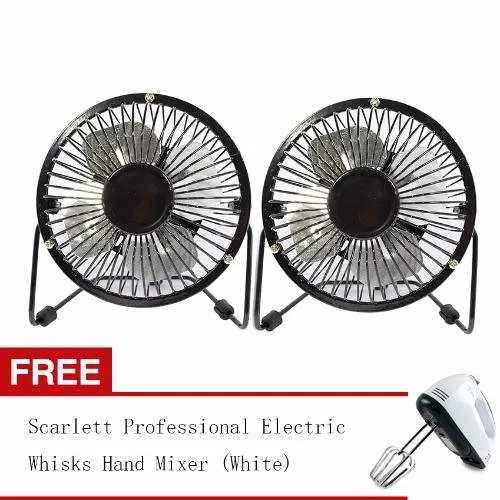 Mini Desktop Cooling Electric Fan Set of 2 (Black) Free Professional ...