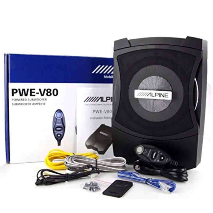 Alpine PWE-V80 Car 8" Powered Enclosed Underseat Subwoofer PWEV80 ...
