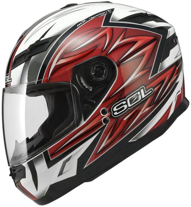 SOL FullFace SF-1 Acme Motorcycle Helmet (White/Red) | Lazada PH