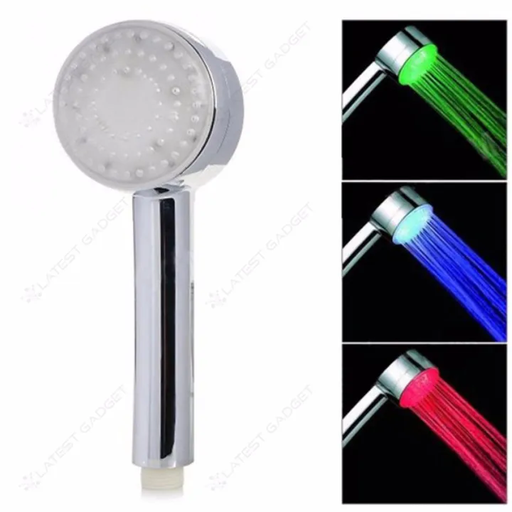 3 Colors Temperature Sensitive LED Shower Head - Silver | Lazada PH